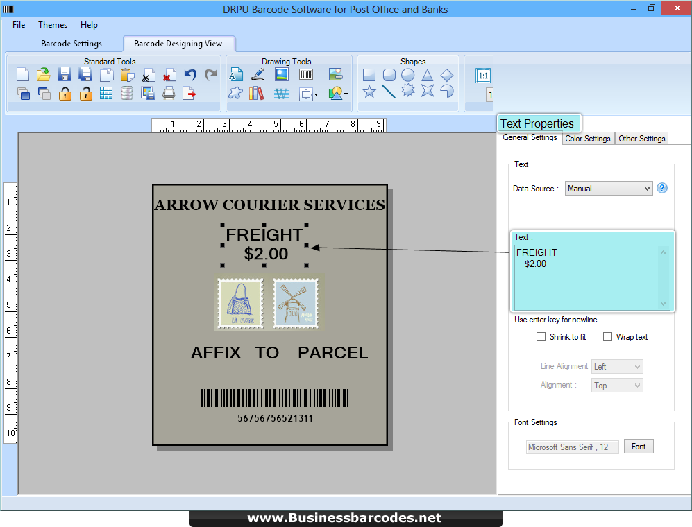 Business Barcodes for Post Office software screenshots bar code program